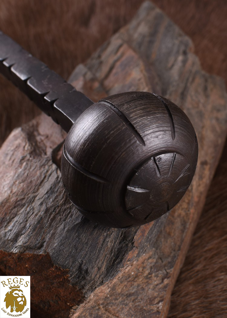Mazza d'acciaio con impugnatura in pelle, 51 cm – REGES Larp e Rievocazione